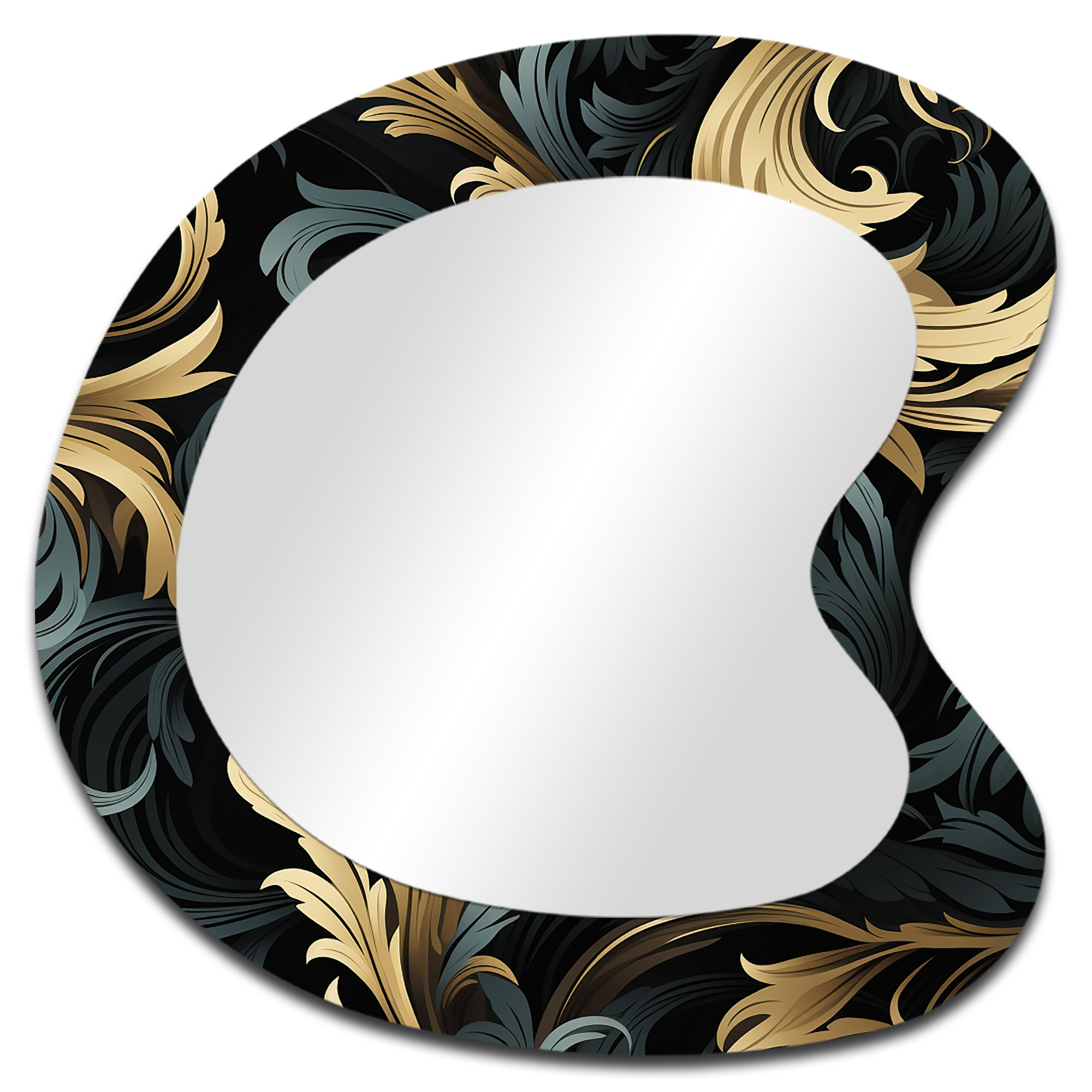 Ivy Bronx Eyvah Black Ink Seamless Calligraphy Flourishes - Damask ...