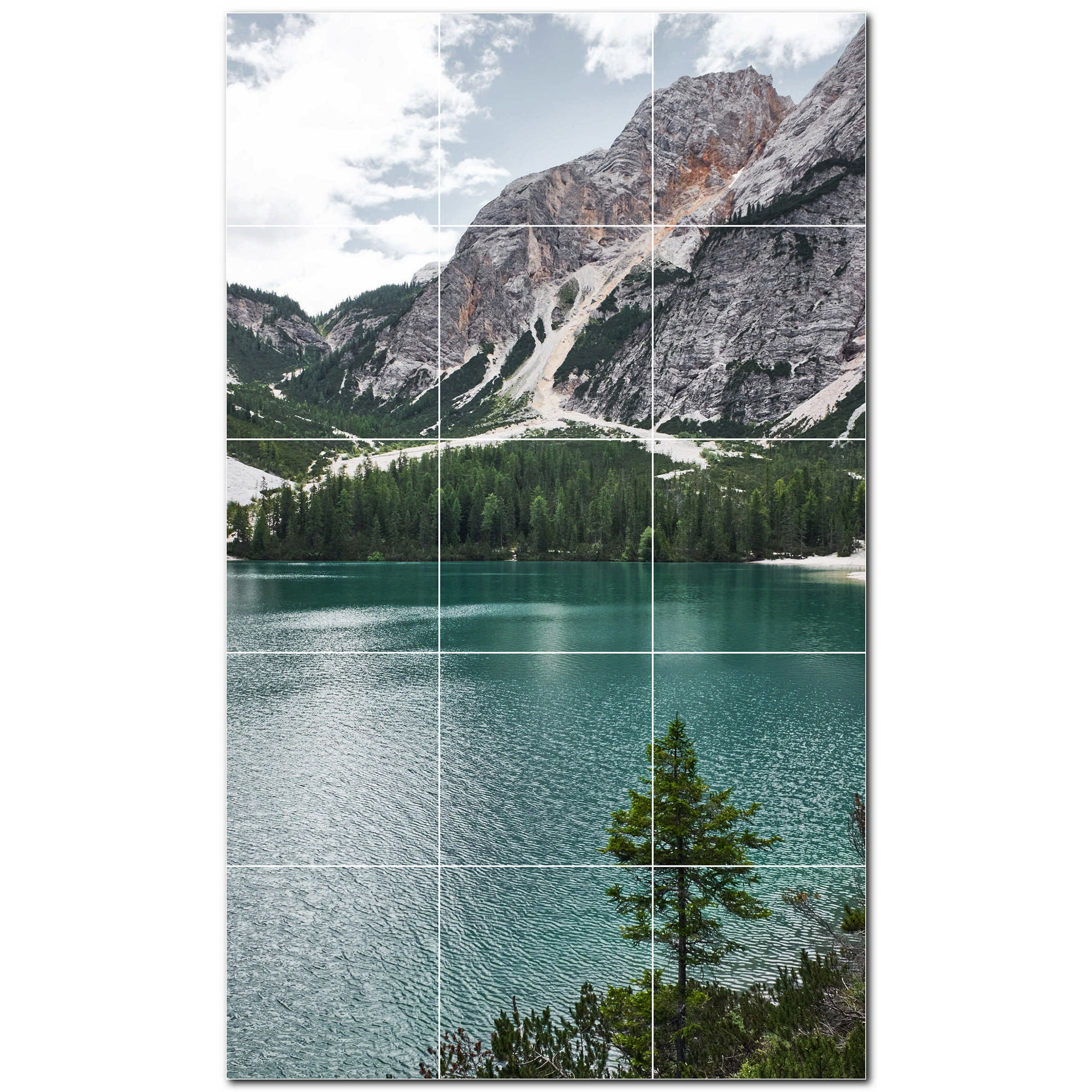 Picture-Tiles.com Mountains Photo 12'' x 12'' Satin Ceramic Decorative ...