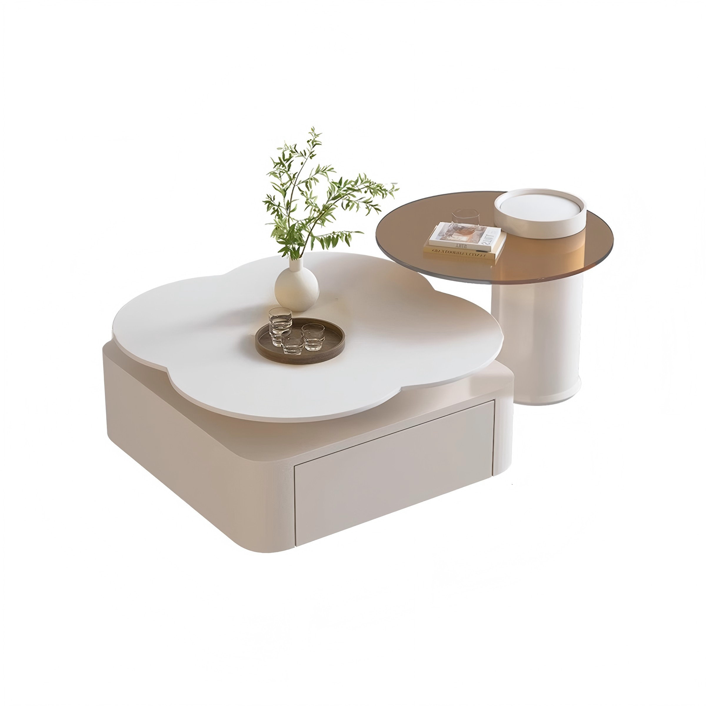 Refineroost 27.56"Cream Style Floral Coffee Table Set | Wayfair