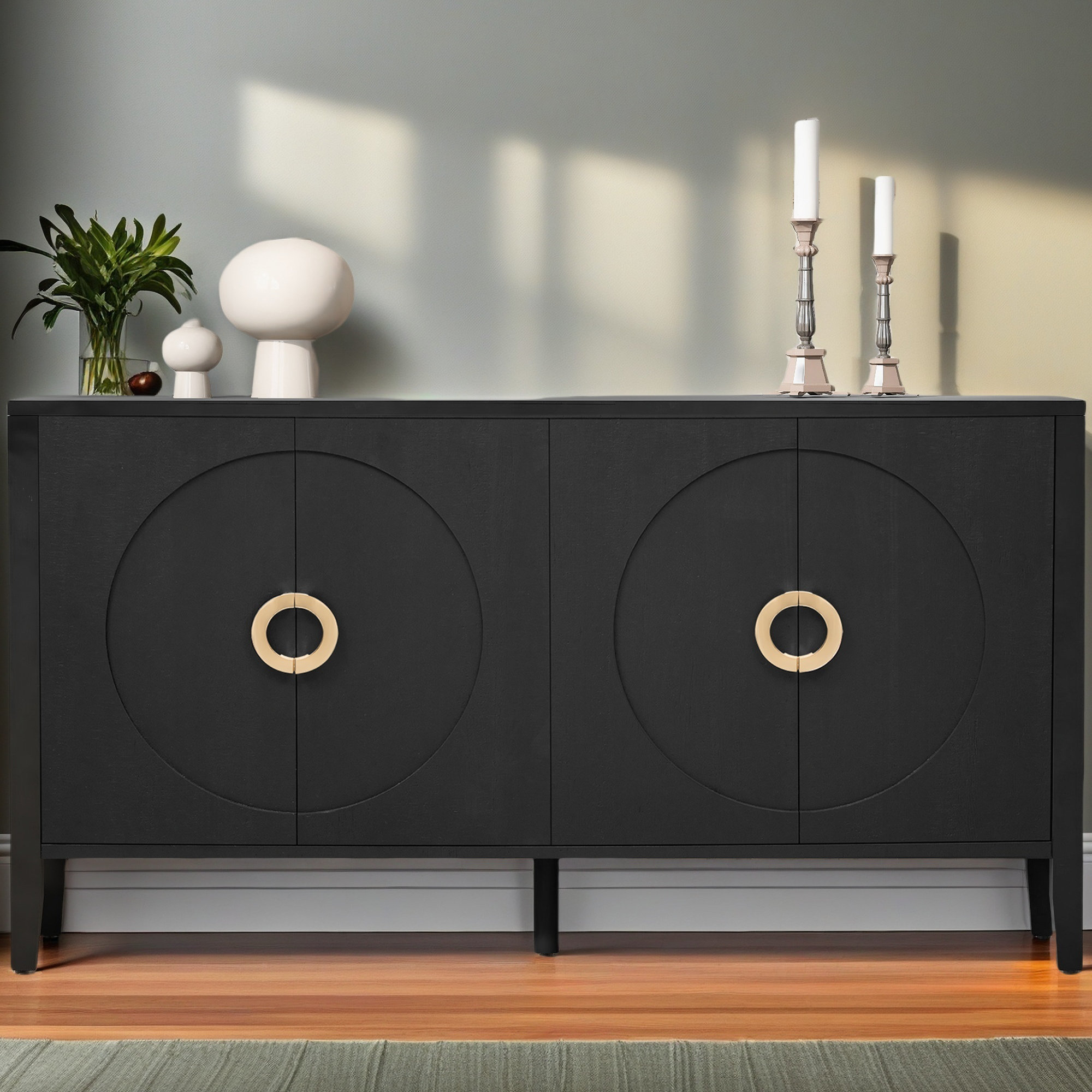 Mercer41 Sophisticated Fir Veneer Cabinet With Textured Finish,Suitable ...