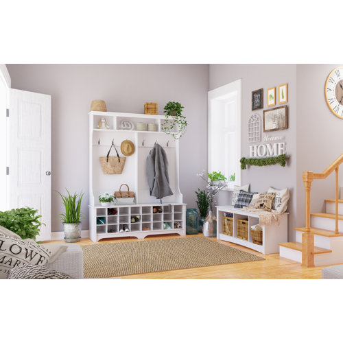 Gracie Oaks Gracie Hall Tree 60'' Wide with Bench & Reviews | Wayfair