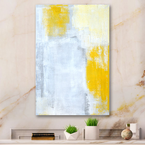 Wrought Studio Yellow And Gray Merging Abstract V " Yellow And Grey ...