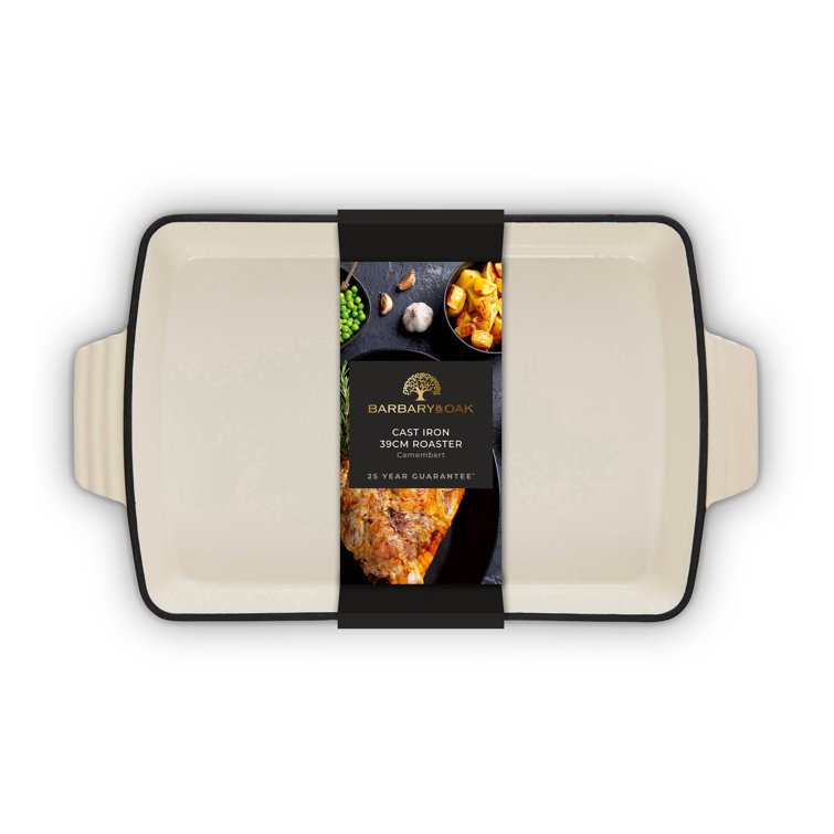 Barbary & Oak BO800258CRM Cast Iron Rectangular Roaster With Durable ...