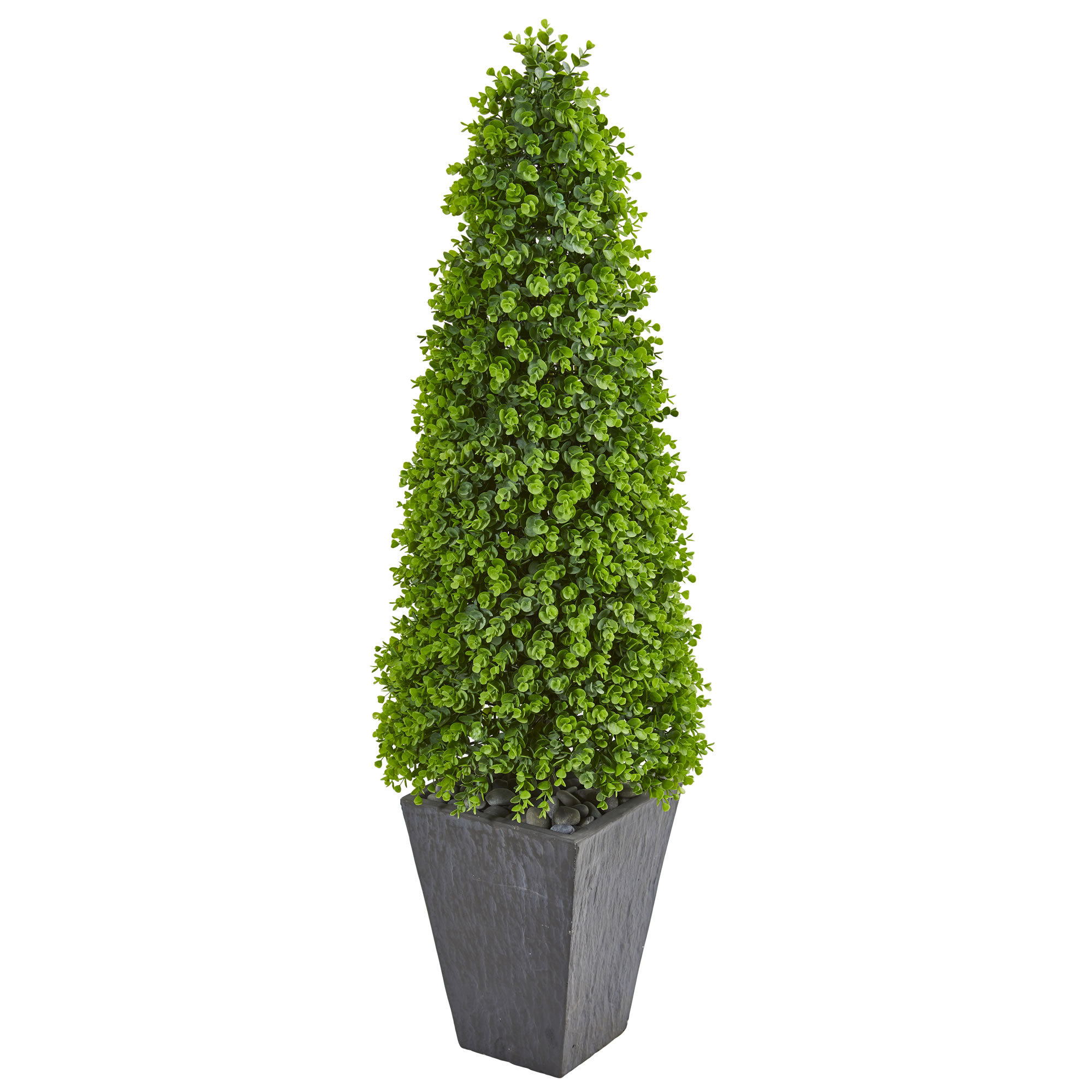 Charlton Home® 57in. Eucalyptus Topiary Artificial Tree in Slate ...