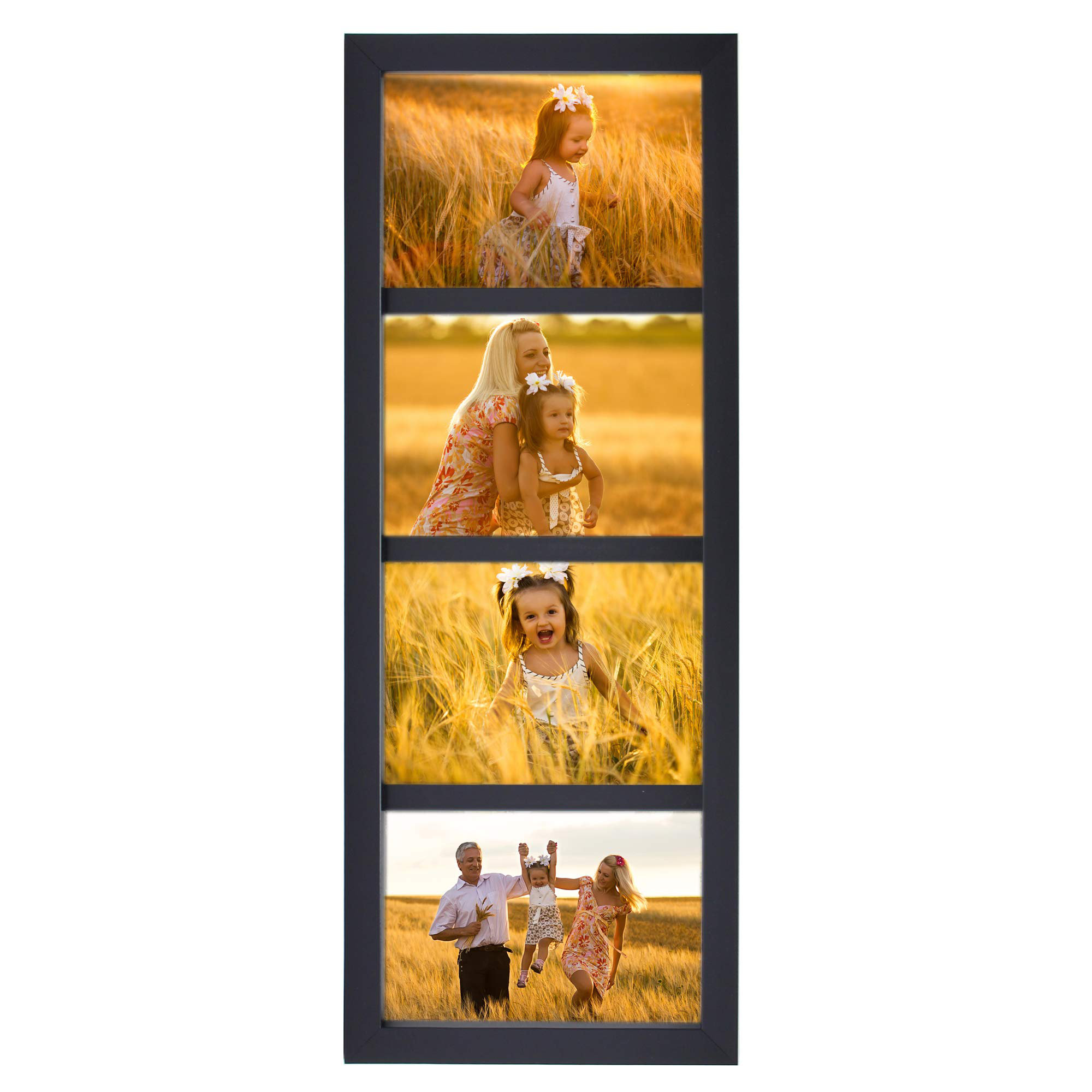 Latitude Run® 7X17 Black Photo Wood Collage Frame With Real Glass And ...