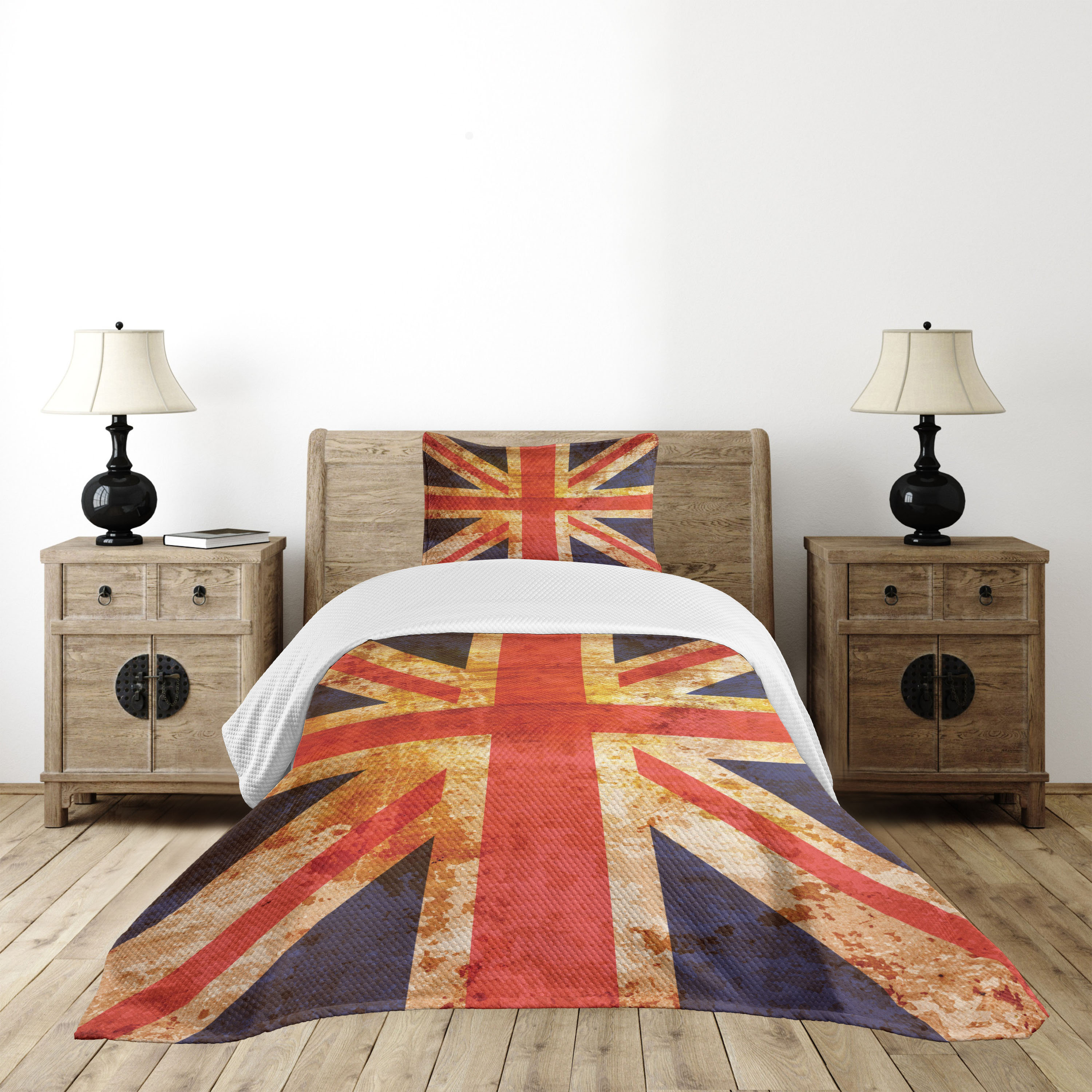 Ambesonne England Bedspread Union Jack Motif Grunge | Wayfair