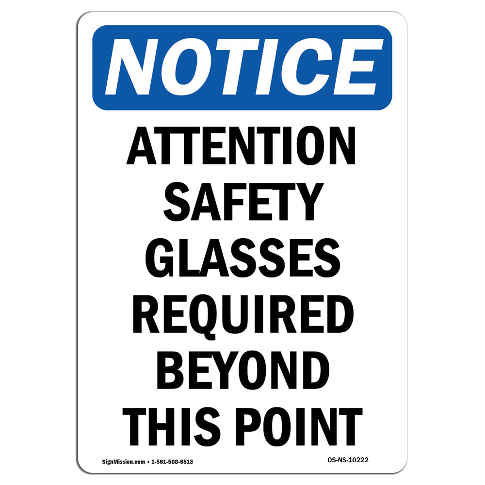 SignMission Attention Safety Glasses Required Sign | Wayfair