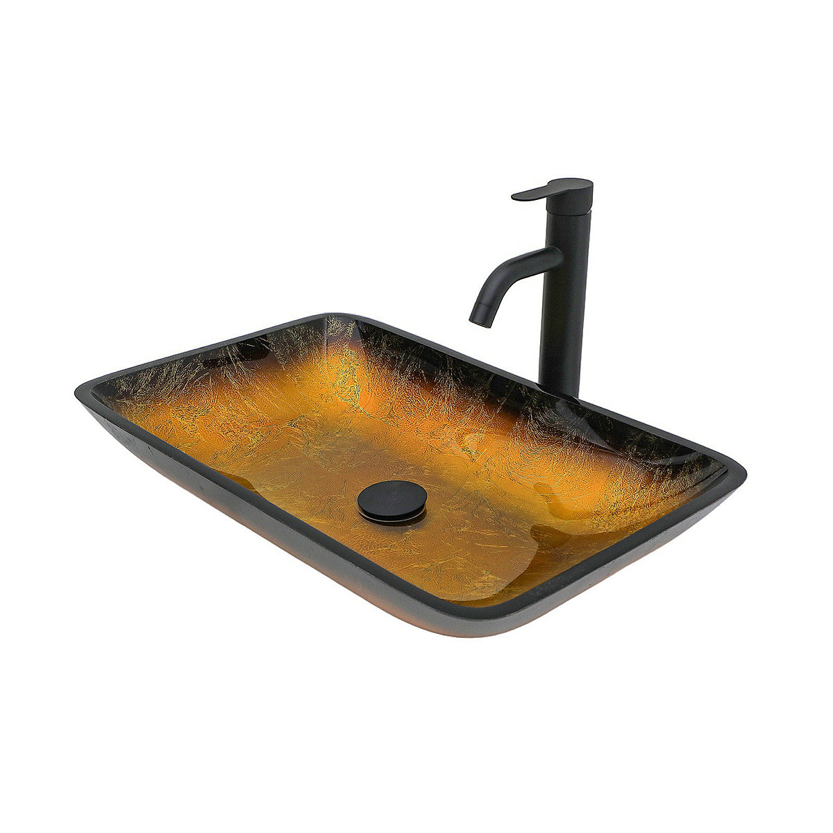 Mercer41 Bathroom Vessel Sink Above Counter Amber Gold Gradient ...