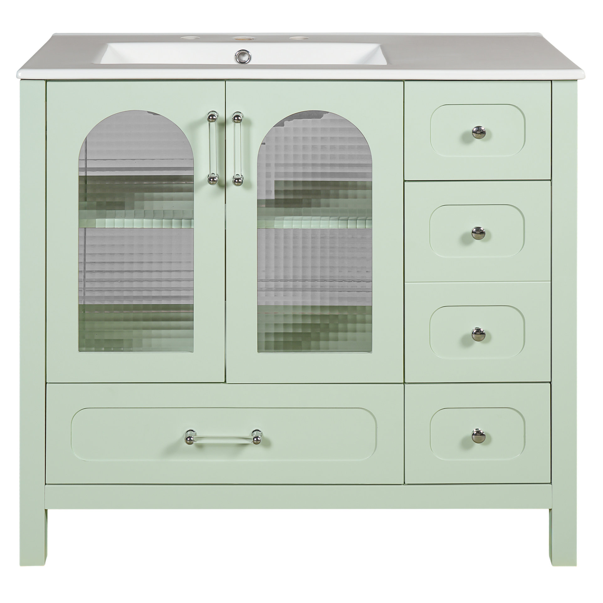 Hokku Designs 36 Bathroom Cabinet, Waffle Texture Doors, Fresh Color ...