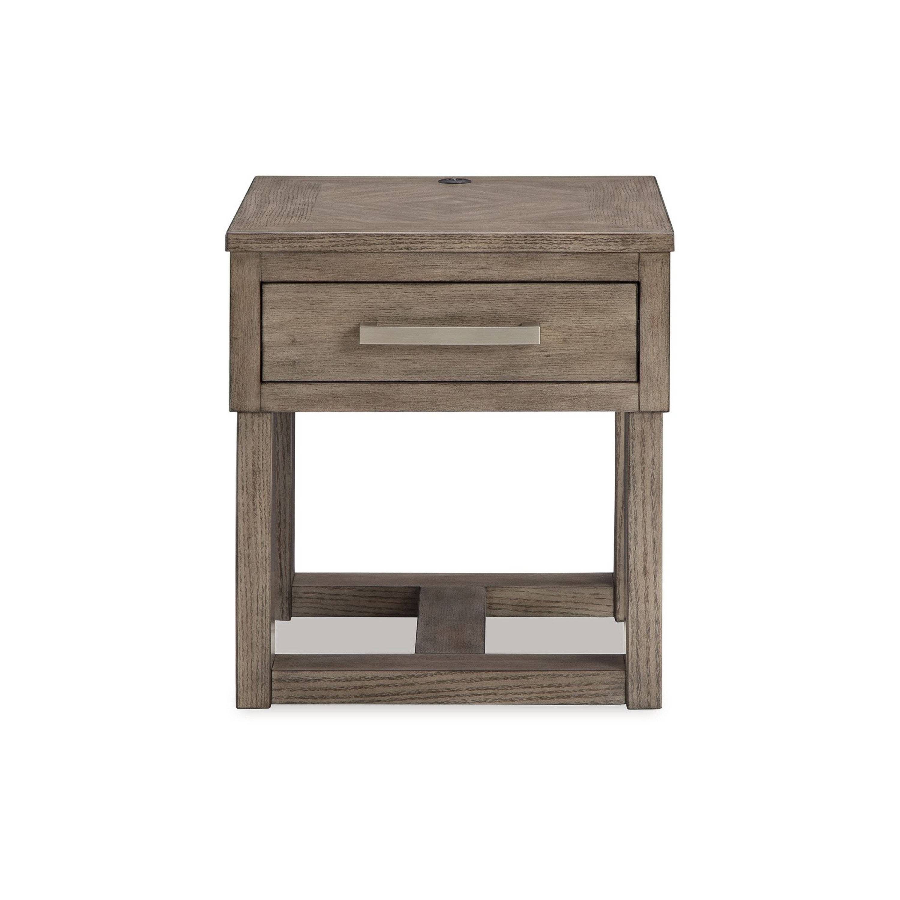 Benjara Aska Rectangular Side End Table With Drawer, USB Port, 24 Inch Gray | Wayfair