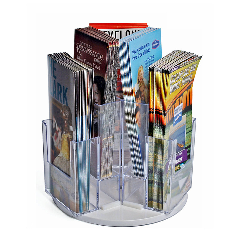 Azar Displays Six-Pocket Two-Tier Revolving Trifold Brochure Holder ...