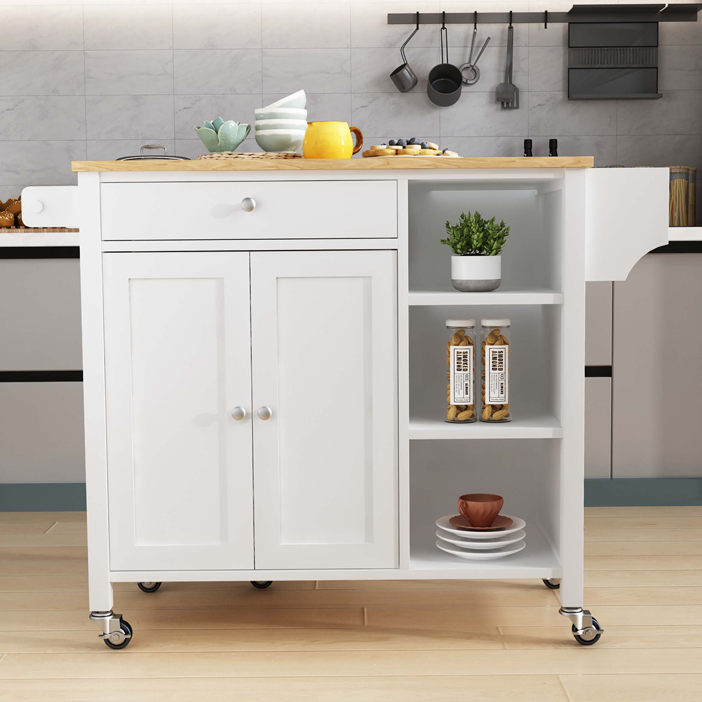 Red Barrel Studio® Double Door Kitchen Island, Storage Cabinet | Wayfair