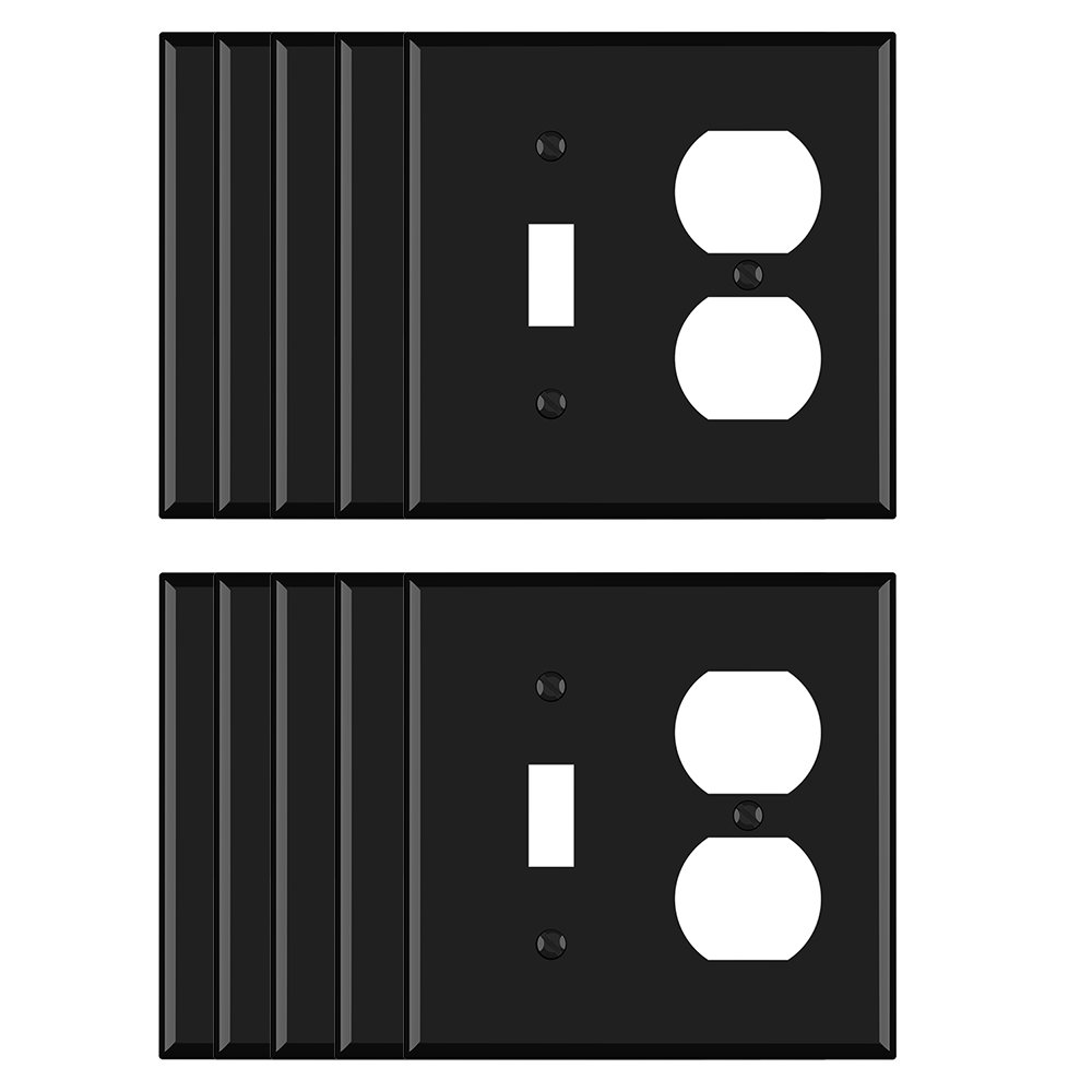 ELEGRP 2-Gang Toggle Light Switch / Duplex Outlet Combination Wall ...