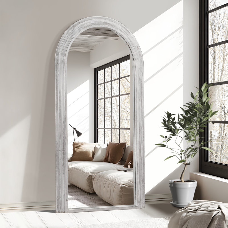 Lark Manor™ Arch Full Length Wall Mirror with Multi-step Wood Frame ...
