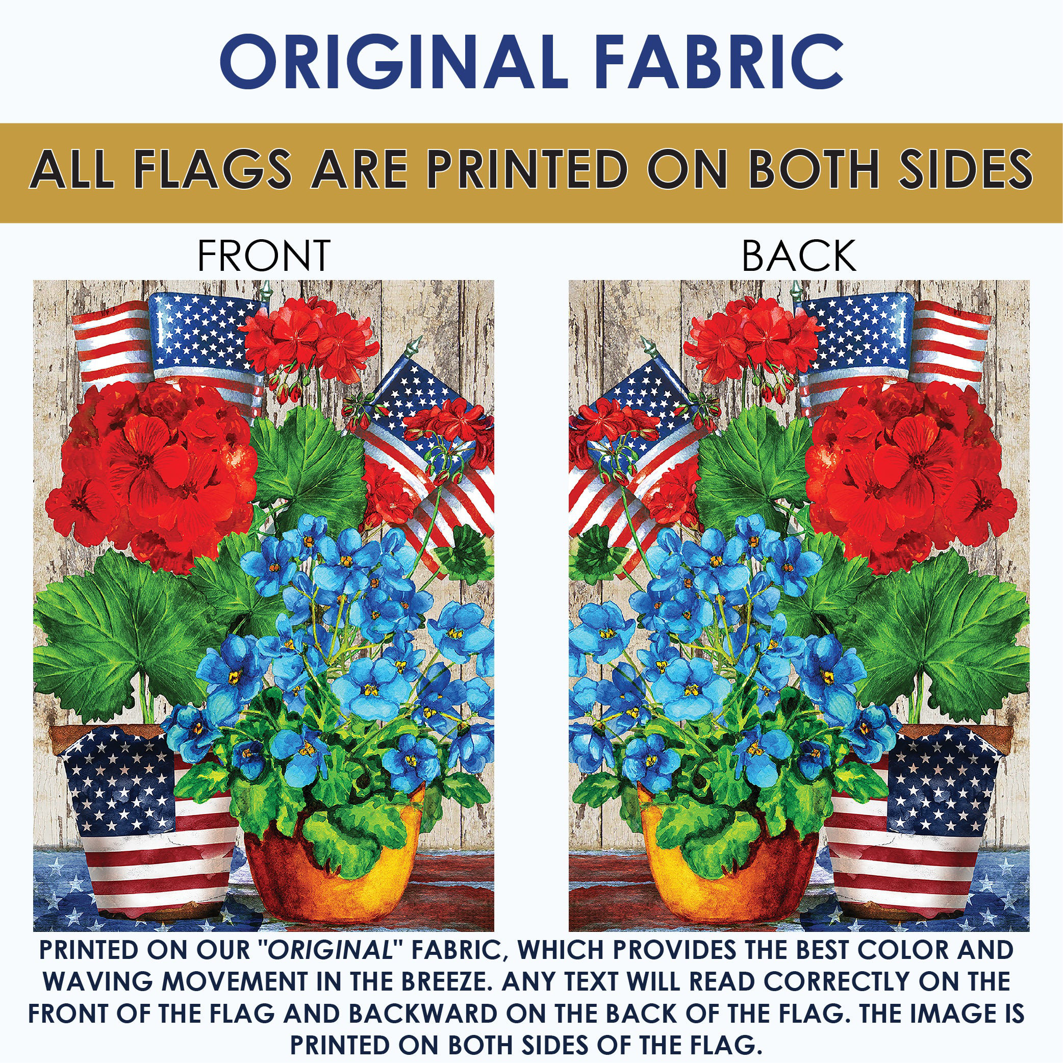 Toland Home Garden Toland Flowers and Flags Inch Spring Flag Patriotic ...