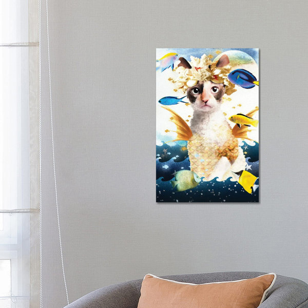 Happy Larry Cornish Rex Cat Mermaid | Wayfair.co.uk