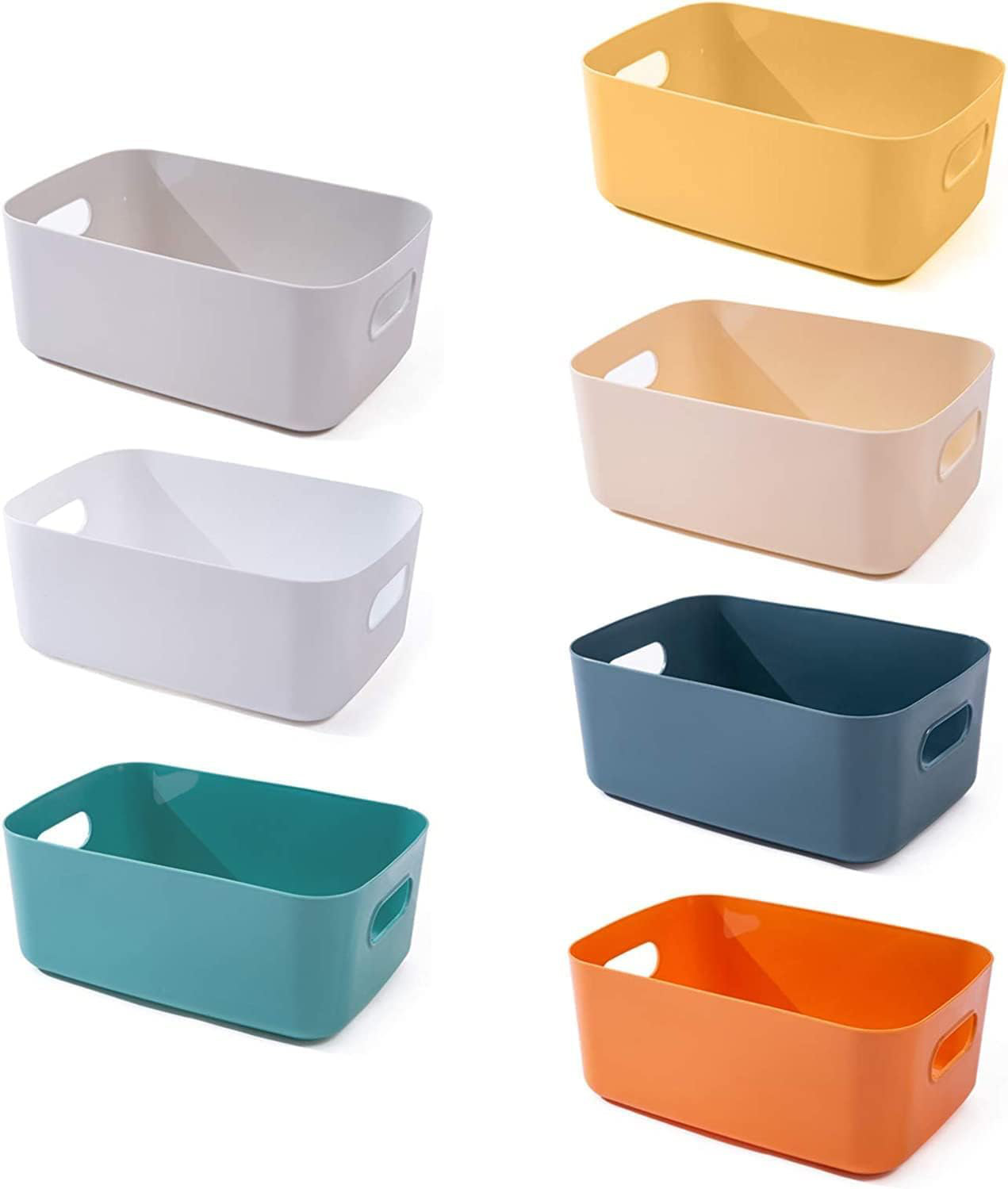 Rebrilliant 7 PCS Plastic Storage Bins And Baskets For Efficient Home ...