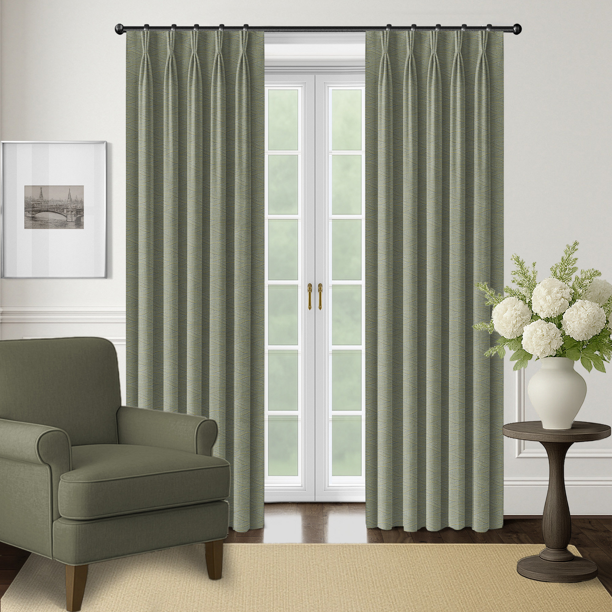 Bungalow Rose Laurel Meadow Pinch Pleat Drapery Panel Pair | Wayfair