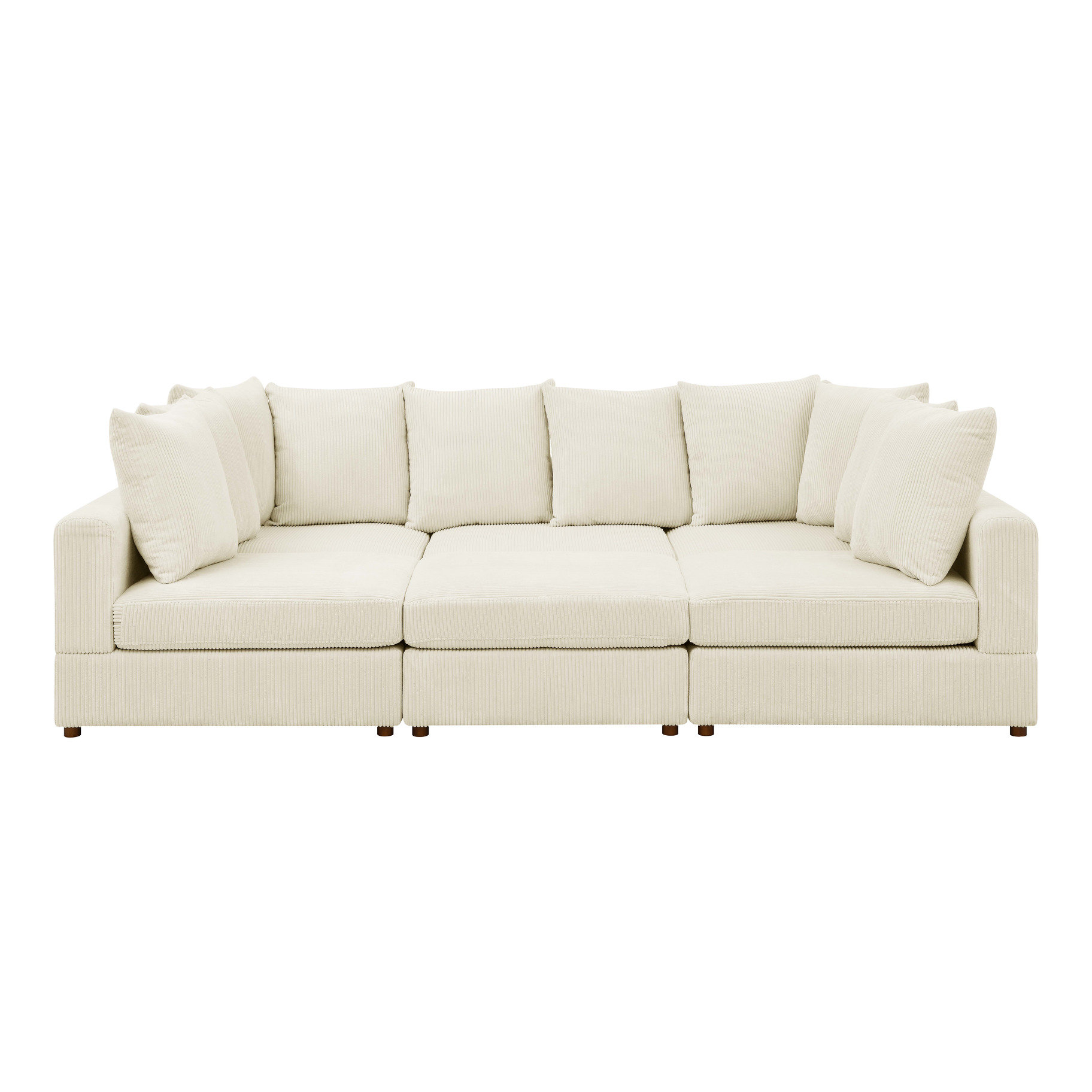 Latitude Run® 6 - Piece Corduroy Sectional With Cozy Upholstery, Modern ...