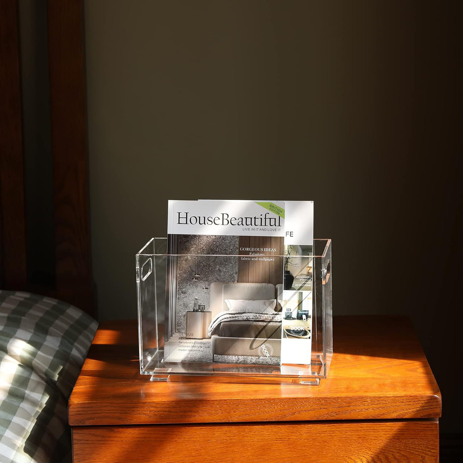 Rebrilliant Crystal Clear Acrylic Magazine Holder,Space Saving Magazine ...