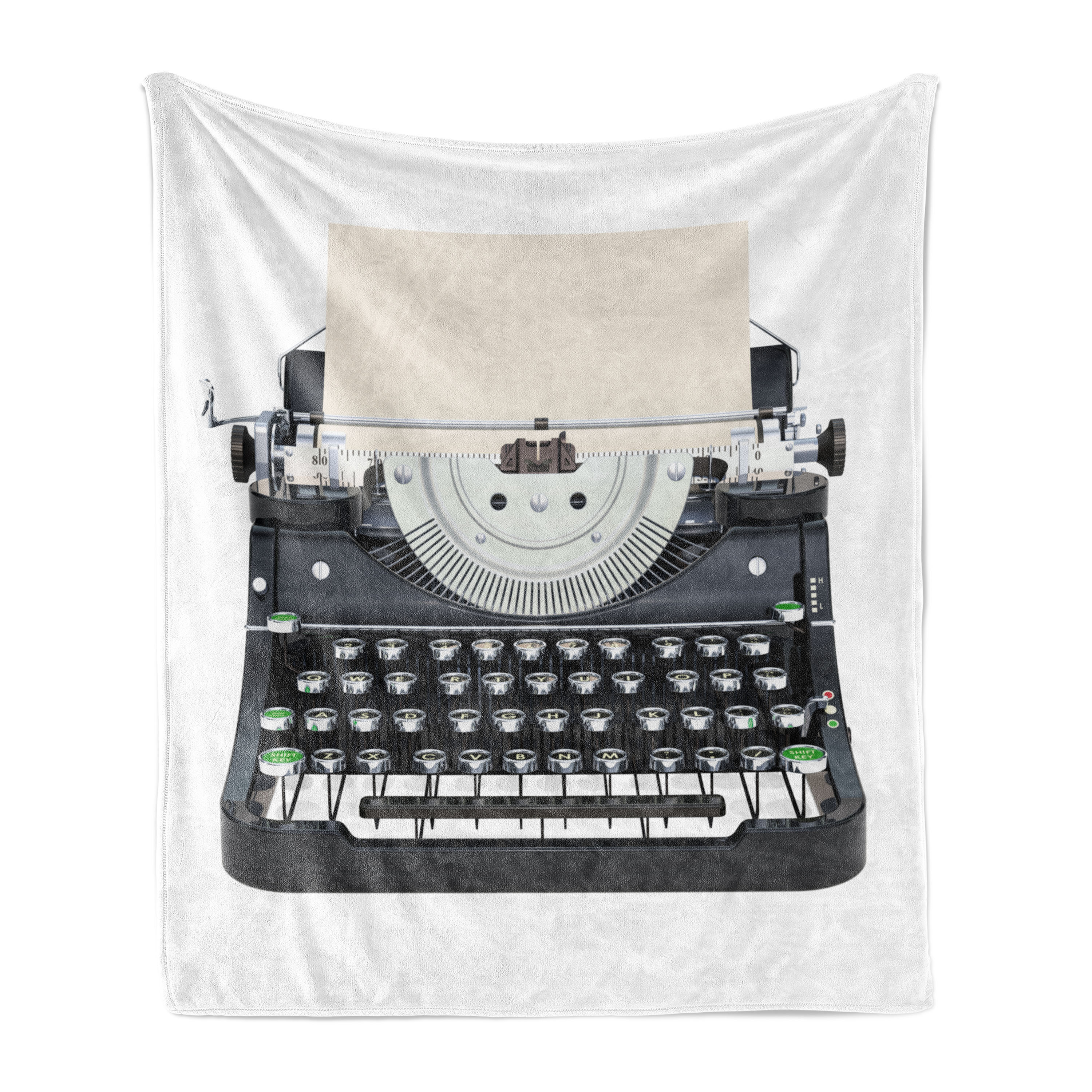 Ambesonne Typewriter Fleece Throw Blanket Old Mechanical Keyboard Grey ...