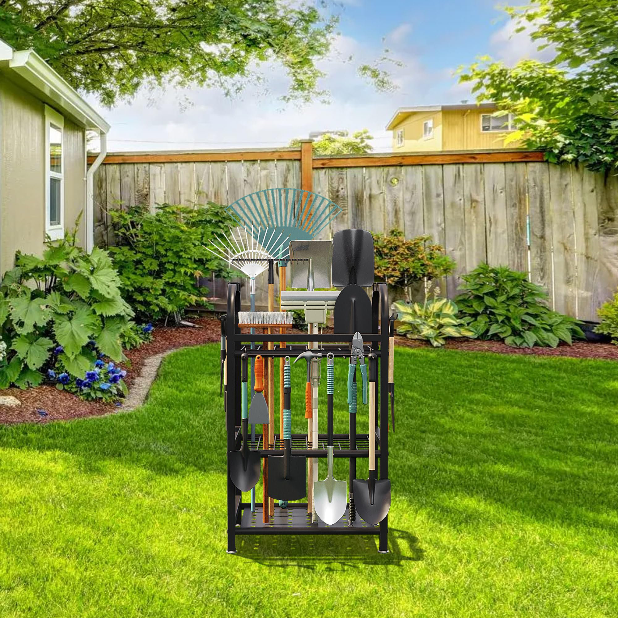 ASA Sturdy Metal Garden Tool Organizer With 39 Slots, Dust Resistant ...