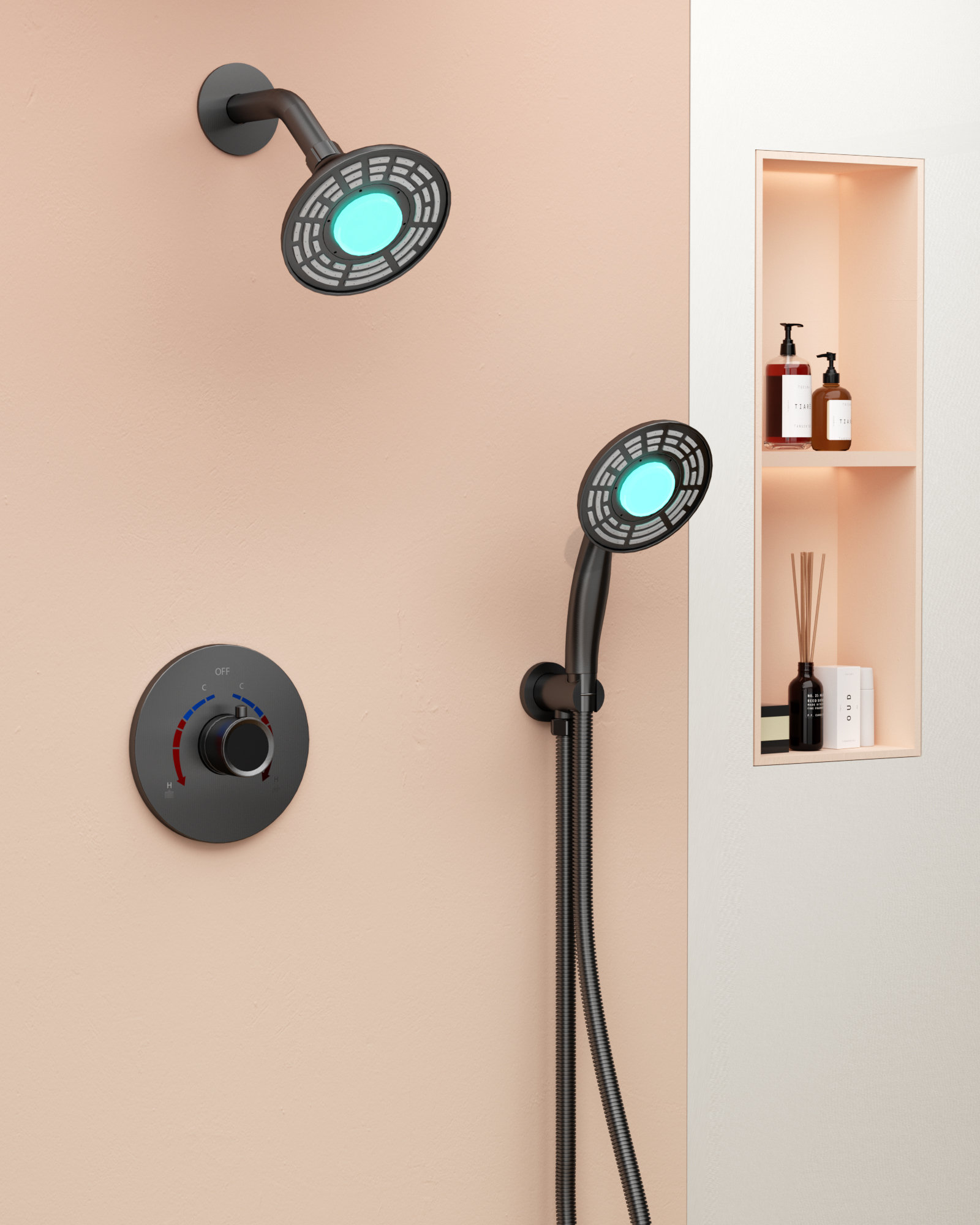 EVERSTEIN ThermaGlow Shower System: Water-Powered Fahrenheit Display ...