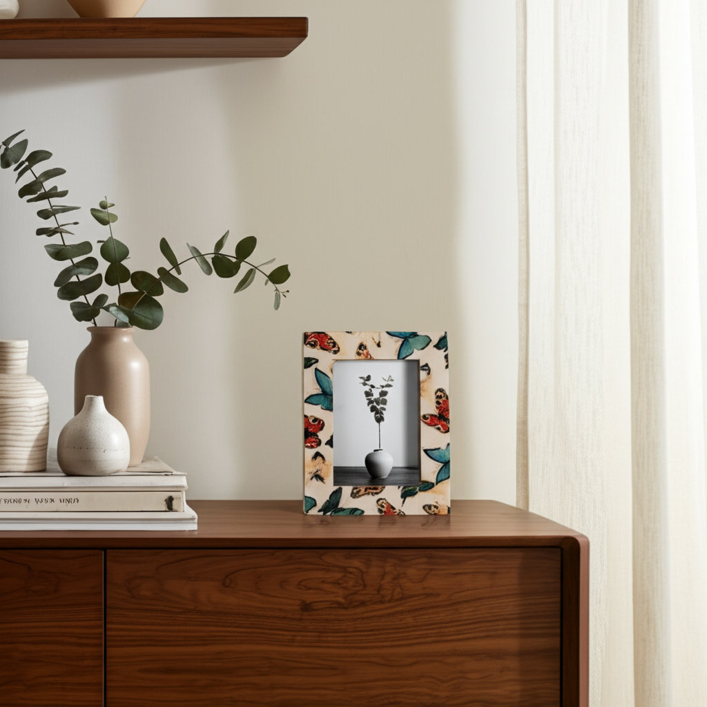 August Grove® Wood and Resin Picture Frame - Decorative Polyresin MDF ...