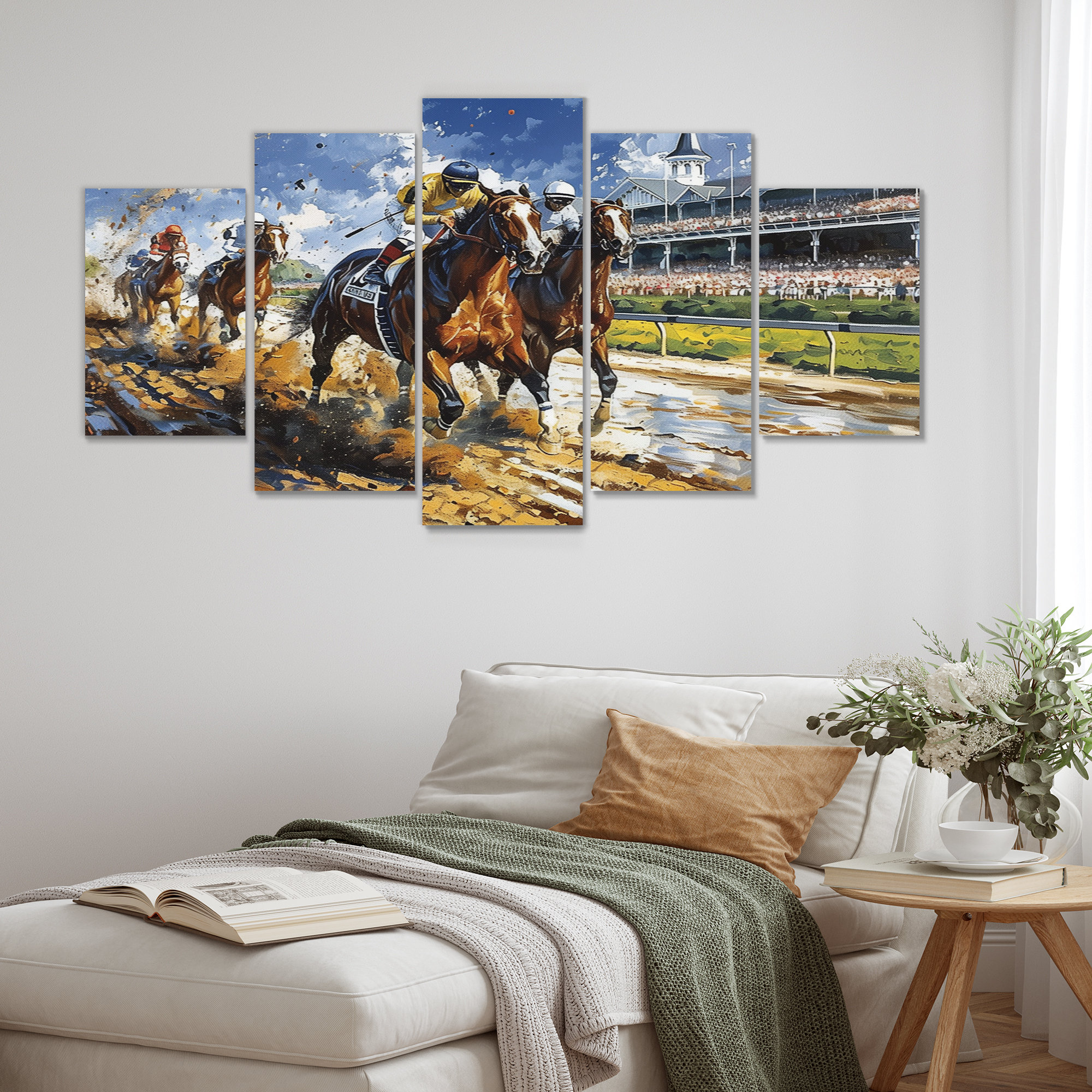 Design Art Horse Racing Track To Victory I - Horse Racing Wall Art ...