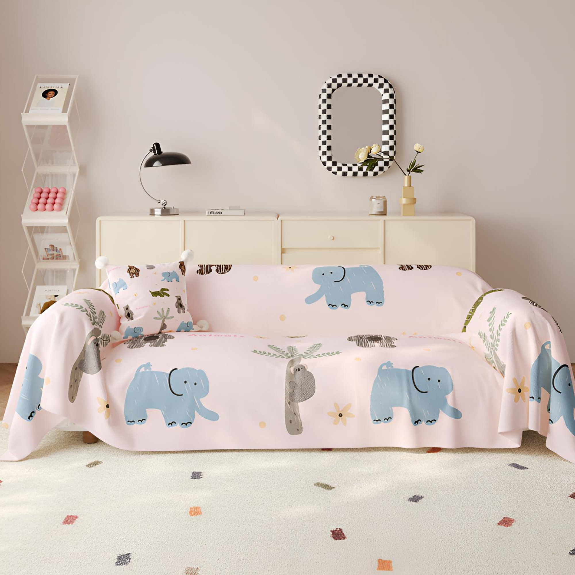 Indigo Safari Cute Cartoon All Inclusive Sofa Towel, Four Season ...