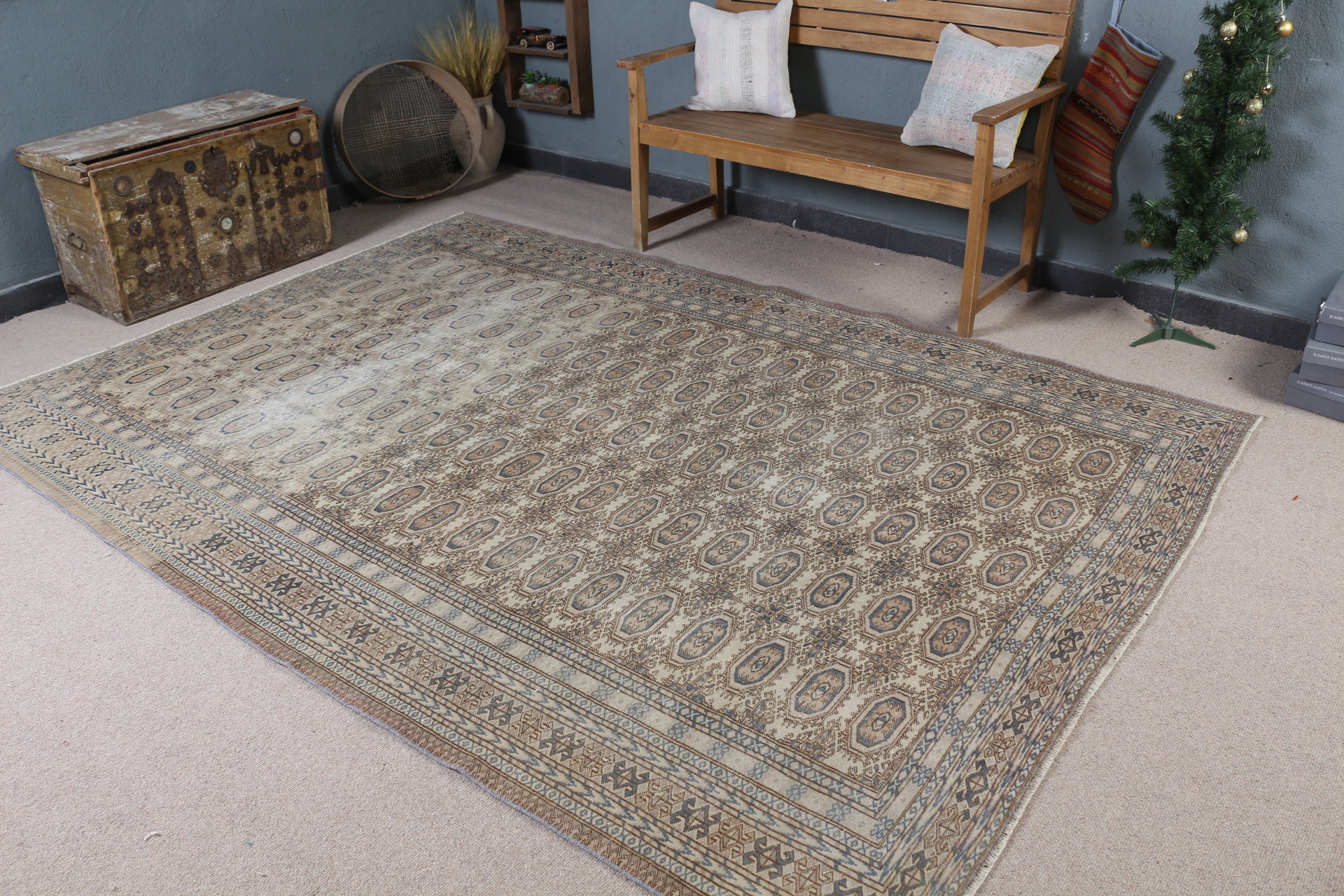 kayra export Enrich Your Living Room With This Large Beige Turkish Rug ...
