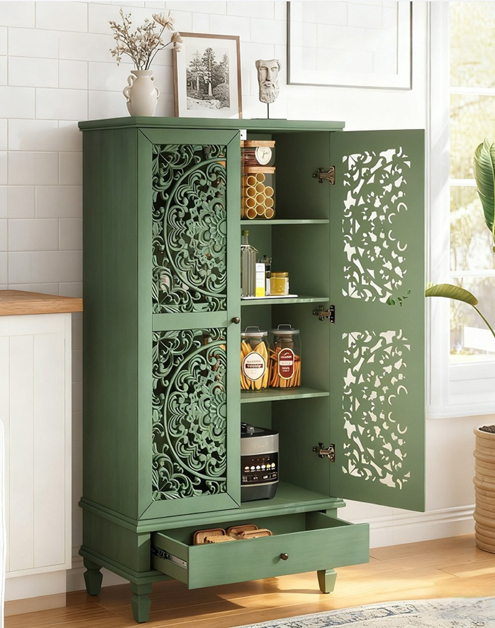 Ophelia & Co. Rustic Tall Storage Cabinet With Drawer - Wayfair Canada
