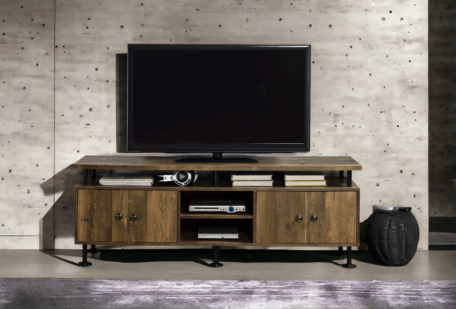Williston Forge TV Stand with Metal Frame and Storage | Wayfair