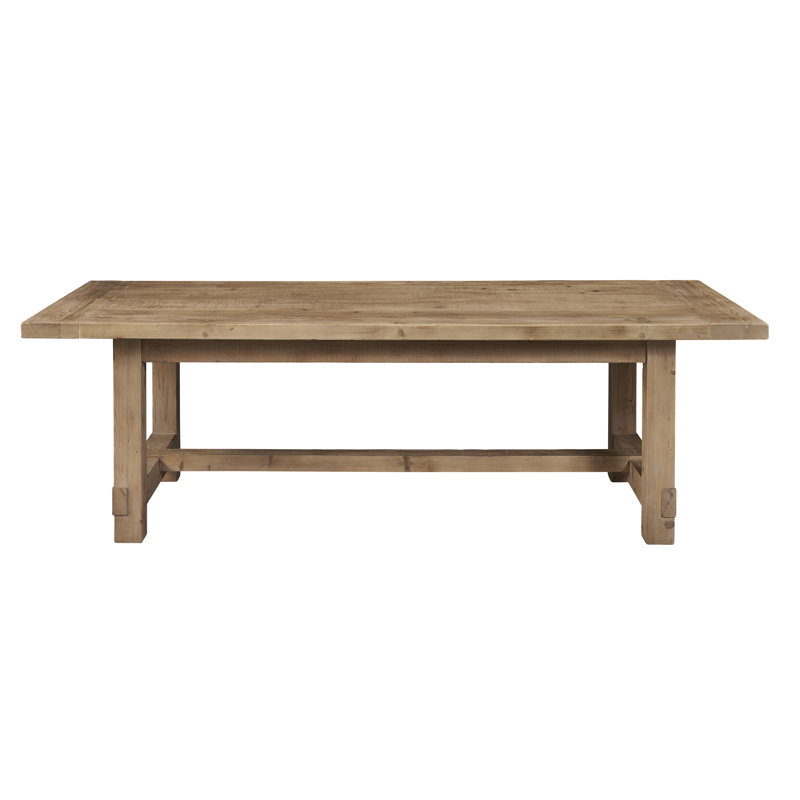 Loon Peak® Almut Self-Storing Leaf Pine Solid Wood Trestle Dining Table ...
