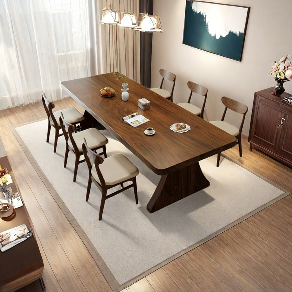 Beicang Home Solid wood walnut dining table set | Wayfair