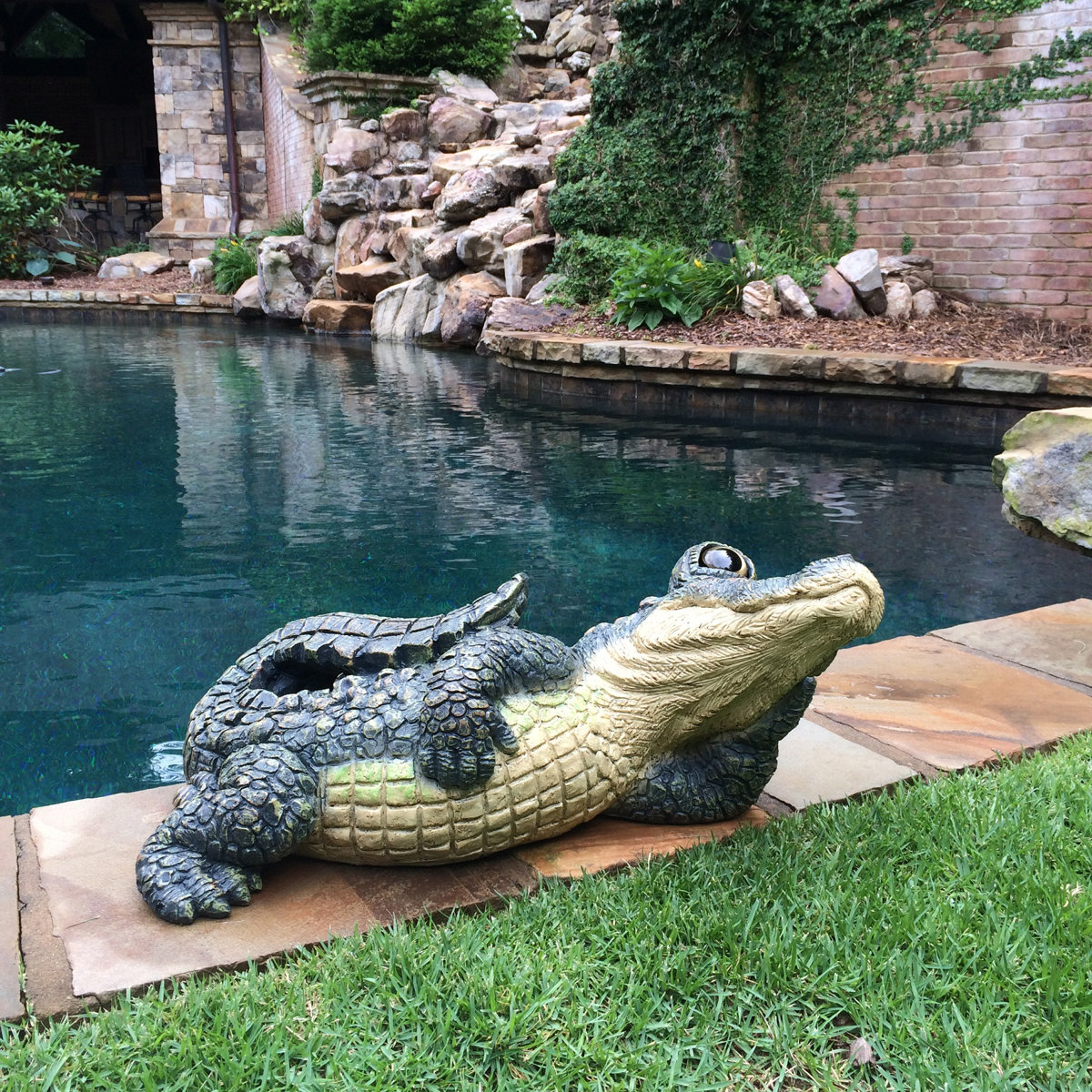HomeStyles Whimsical Lying Gator the Alligator Garden Statue & Reviews ...