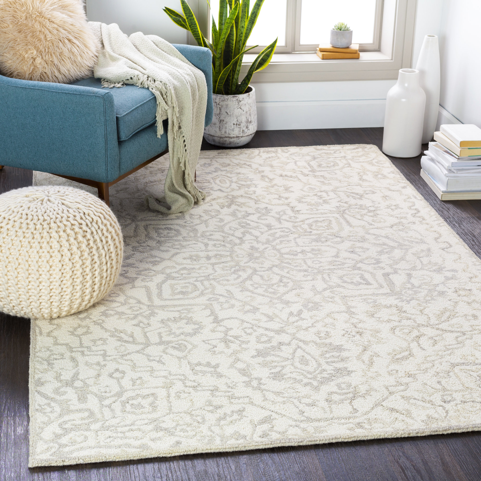 August Grove® Bultfontein Handmade Wool Beige Rug & Reviews | Wayfair