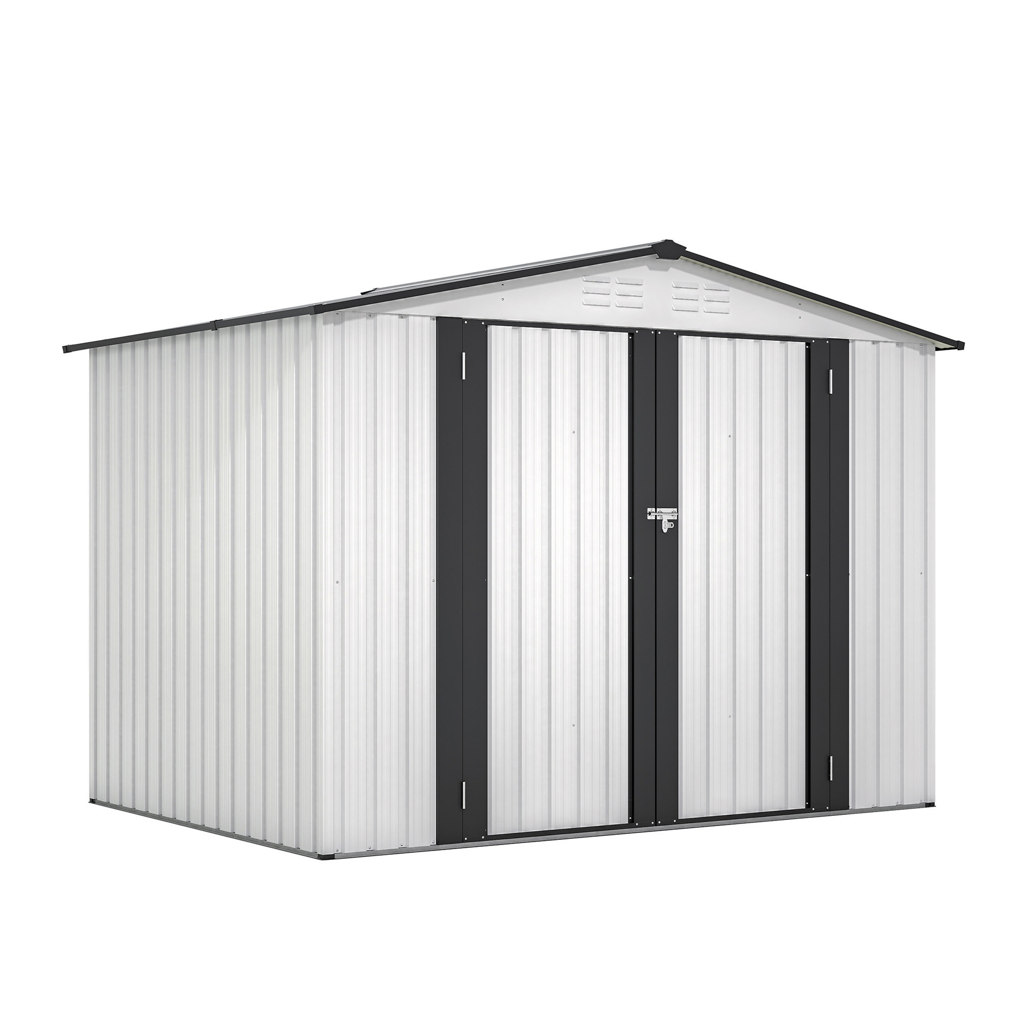 Taroo Clocks 8 X 6 Ft Outdoor Storage Shed, All Weather Metal Sheds ...