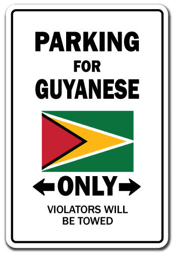 SignMission PARKING FOR GUYANESE ONLY Decal Guyana Flag National Pride ...