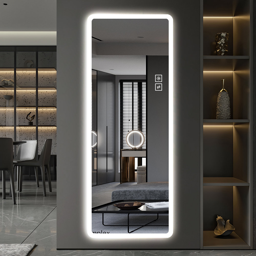 Ivy Bronx Alexxandria Rectangle LED Glass Wall Mirror | Wayfair