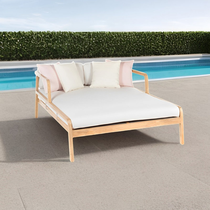 GEMEZO 66.92'' Wide Outdoor Rectangle Patio Daybed with Cushions | Wayfair