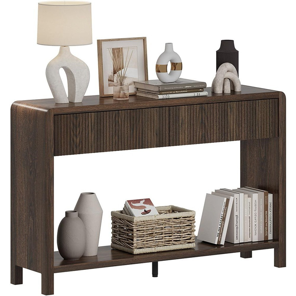 Millwood Pines Console Sofa Table With 2 Drawers, Wood Couch Table Behi ...