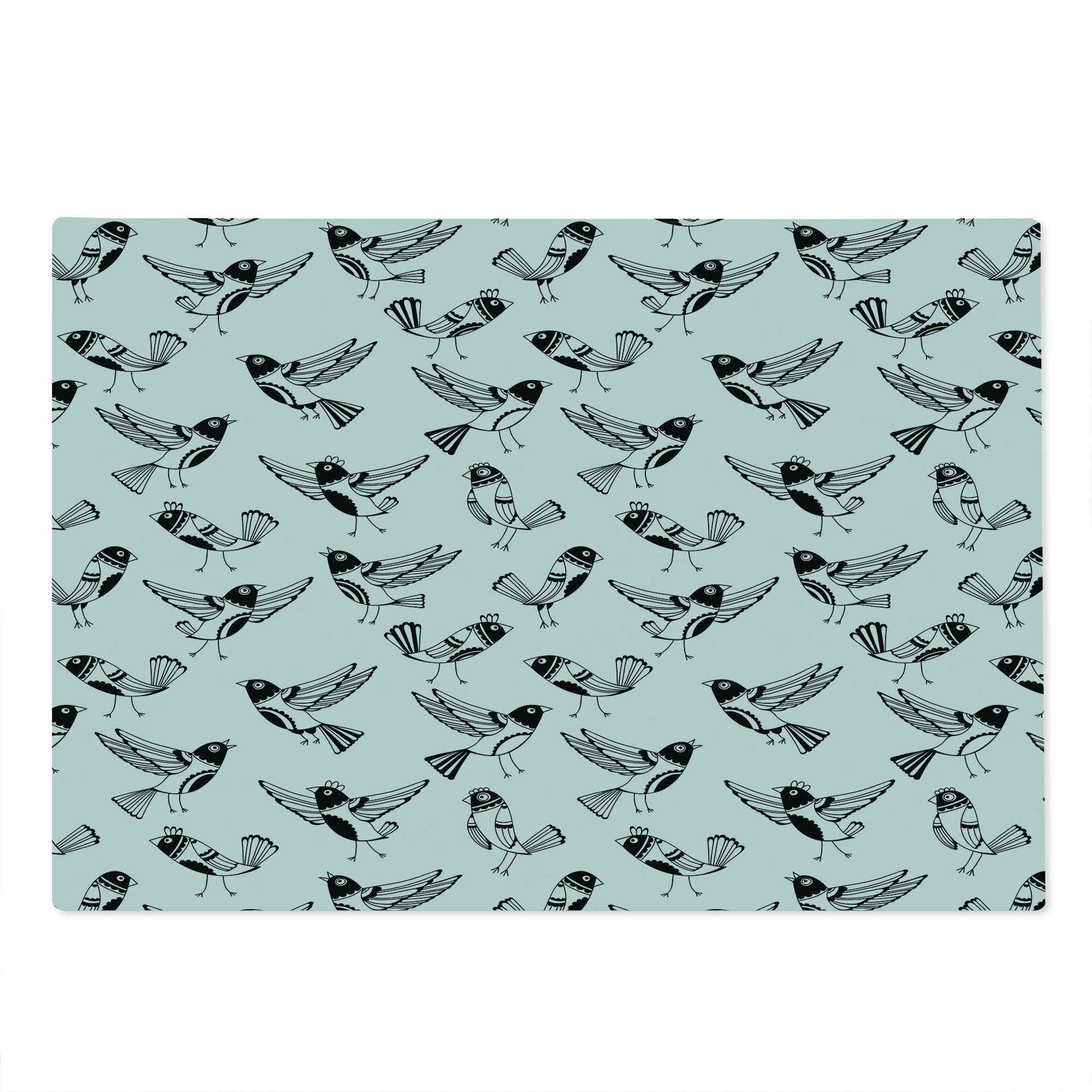 Ambesonne Black and White Cutting Board Large Size Curious Bird Motifs ...