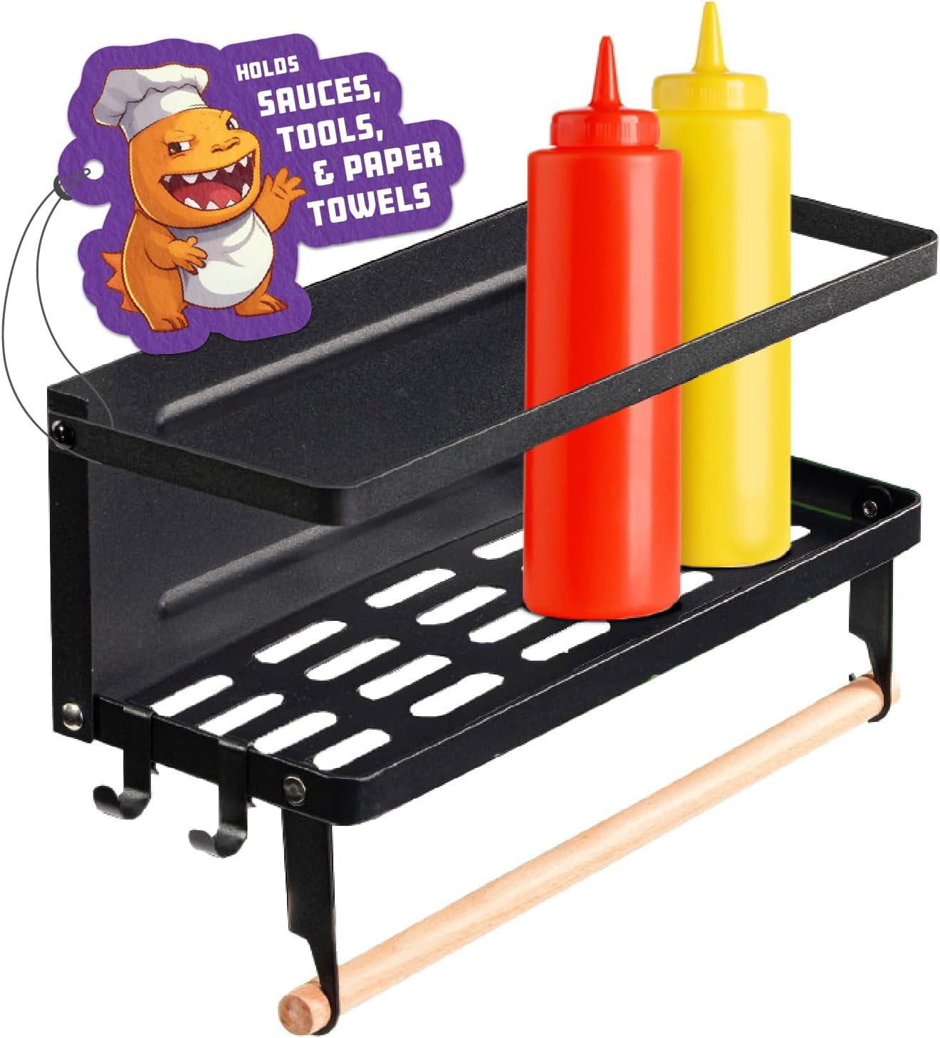 AMADA Magnetic Grill Rack - Grill Organizer & Tool Rack - Strong ...