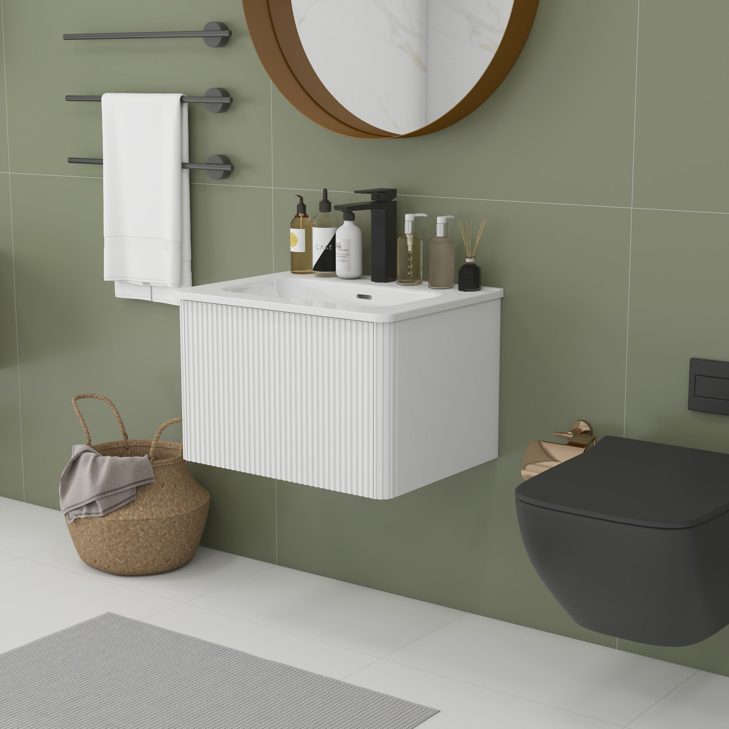 Ebern Designs Minimalist Style Bathroom Vanity Sets | Wayfair