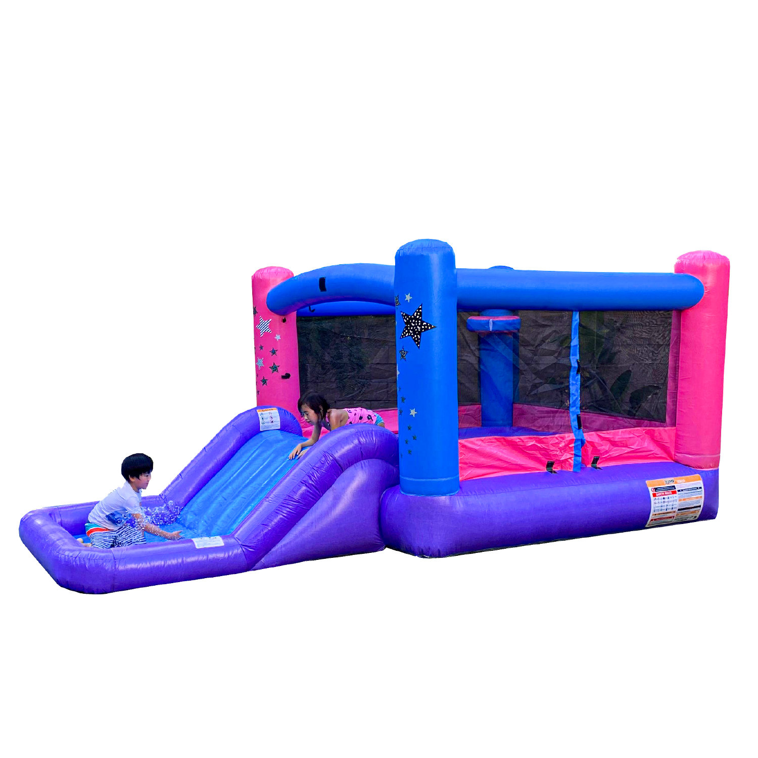 JumpOrange Dream Girl Bounce House Water Slide with Splash Pool for ...