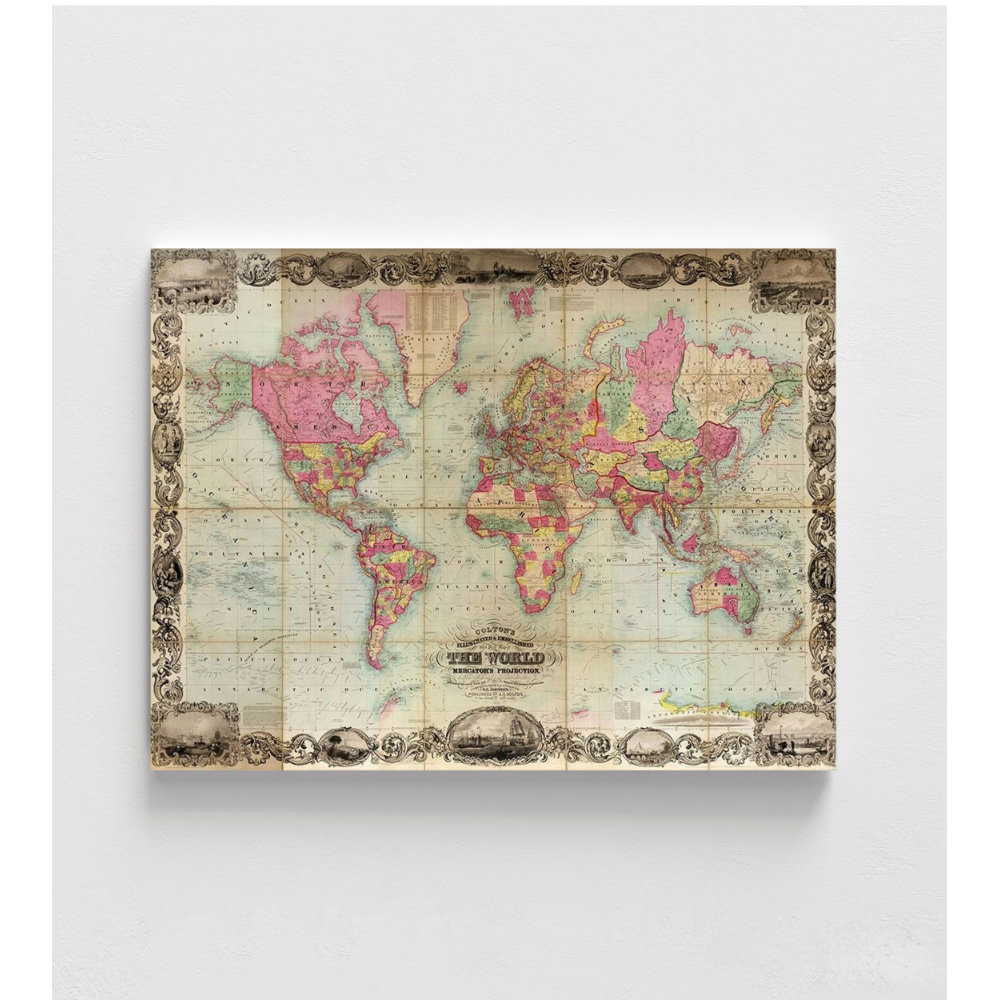 WeFrameArt World Map 1705 By Vintage Maps, Antique World Map Poster ...