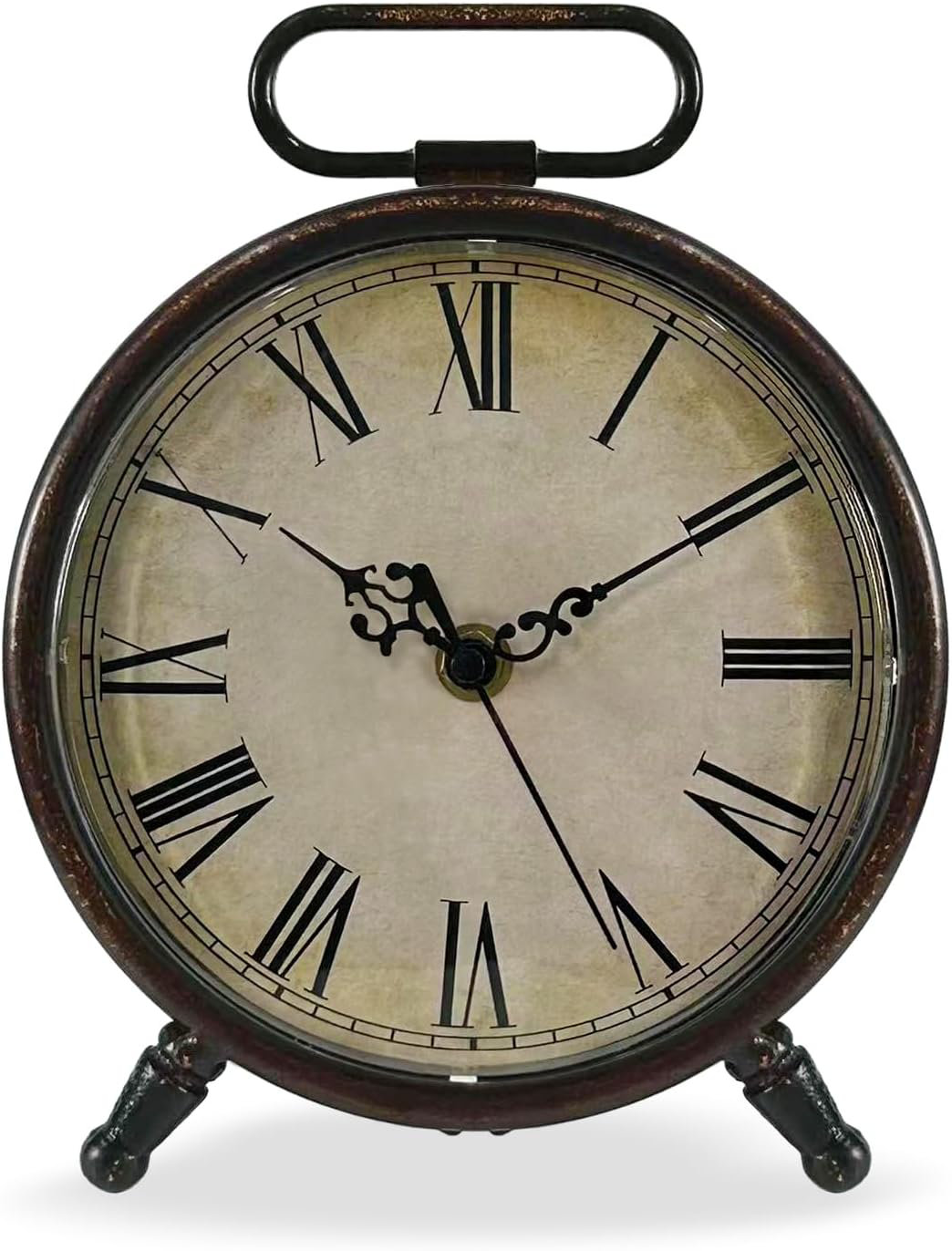 Alcott Hill® Vintage Desk Clock, 8 Inches Silent Non-Ticking Battery ...