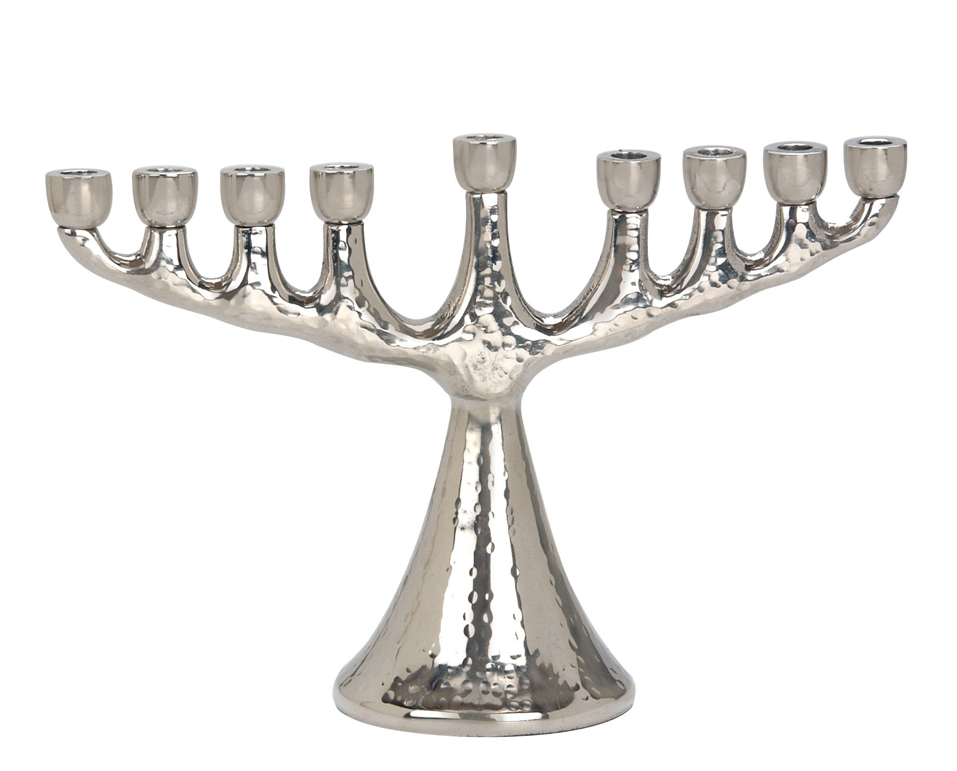 The Holiday Aisle® Hammered Aluminum Hanukkah Menorah On Flared ...
