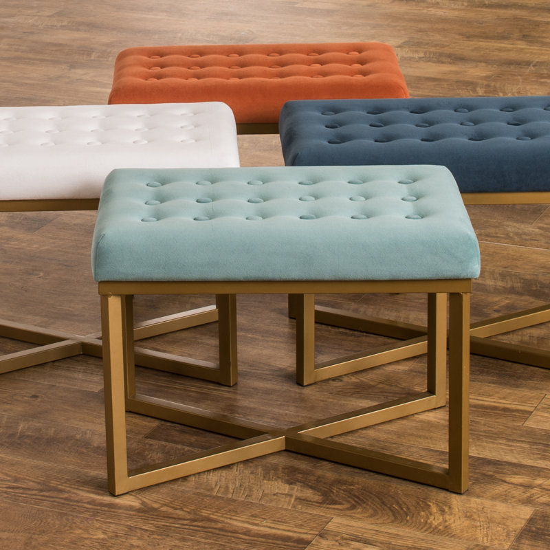 Mercer41 Mikey 24'' Wide Velvet Tufted Rectangle Standard Ottoman ...